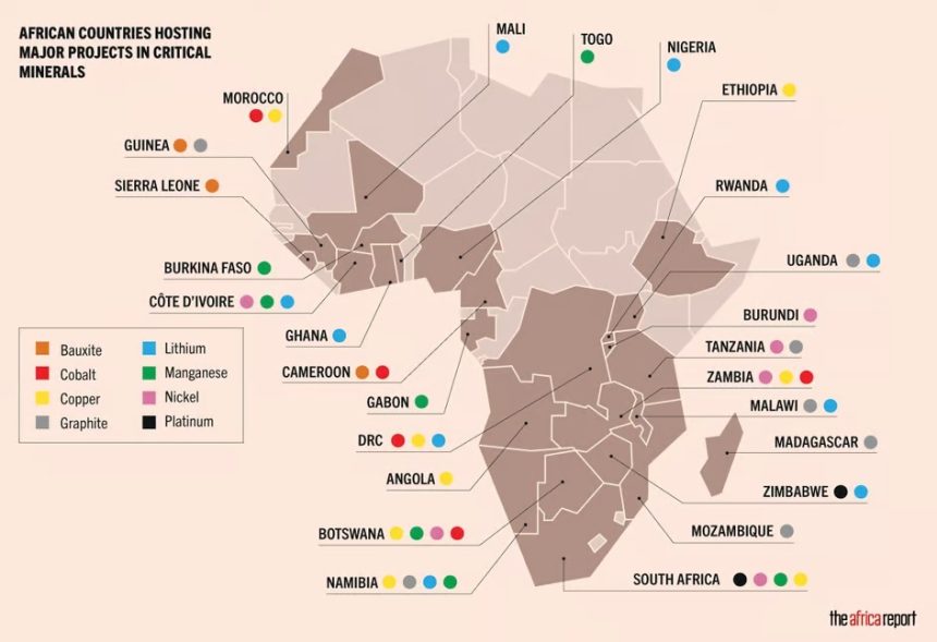 Map of Critical Minerals in Africa (By Country) – AMSG – Africa Minerals Strategy Group